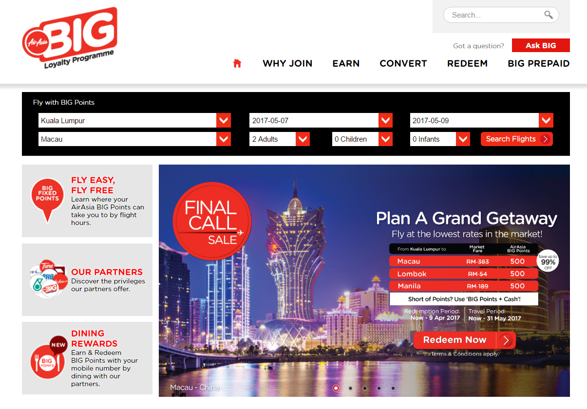 Fly To Macau for RM 136 with AirAsia BIG Final Call Sale