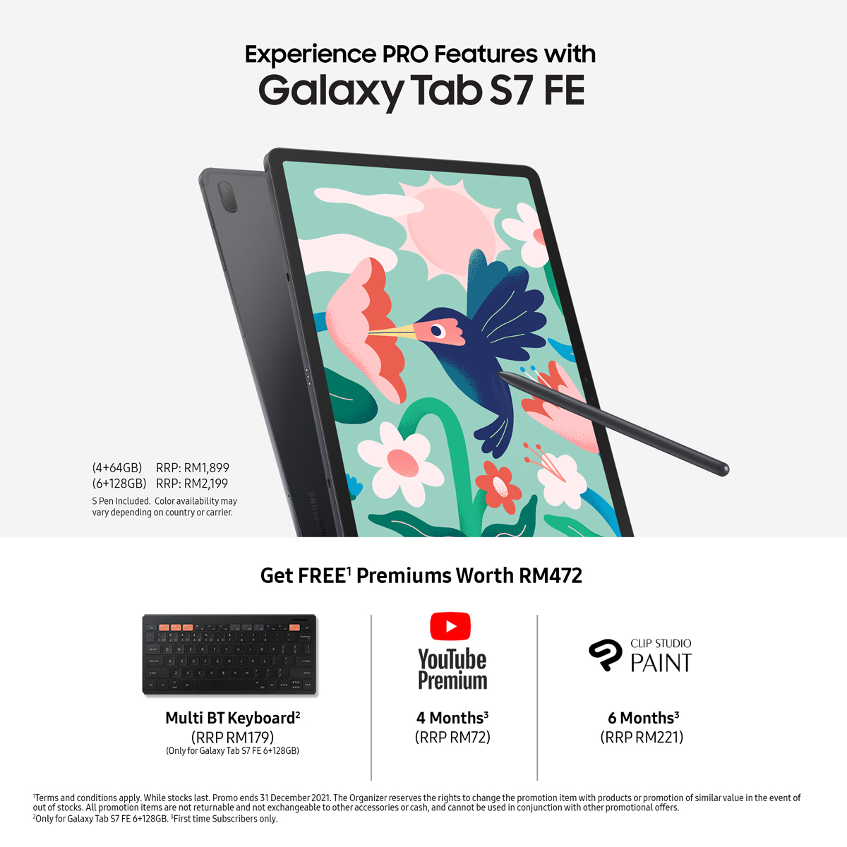 Samsung Galaxy Tab S7 FE Promotion with Wireless Keyboard